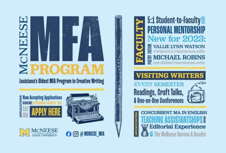 MFA in Creative Writing | Poetry and Fiction | Louisiana