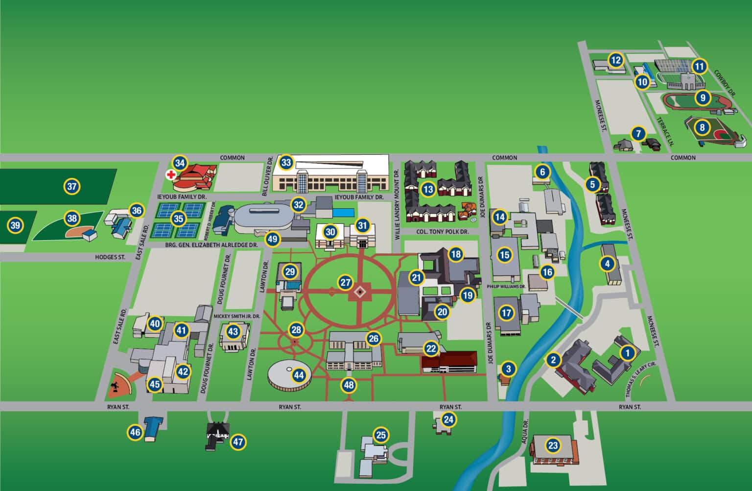 McNeese State University Campus Map | McNeese State University