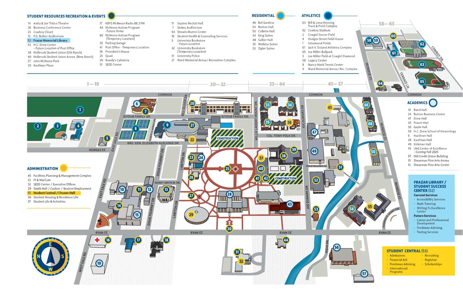 McNeese State University Campus Map | McNeese State University